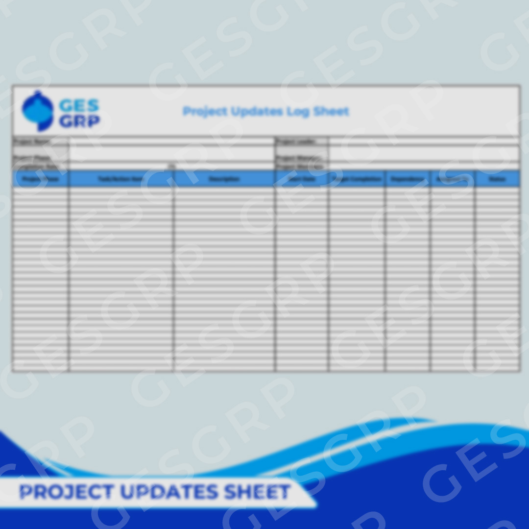 Project Updates Sheet - GESGroup - Your Bridge to Success